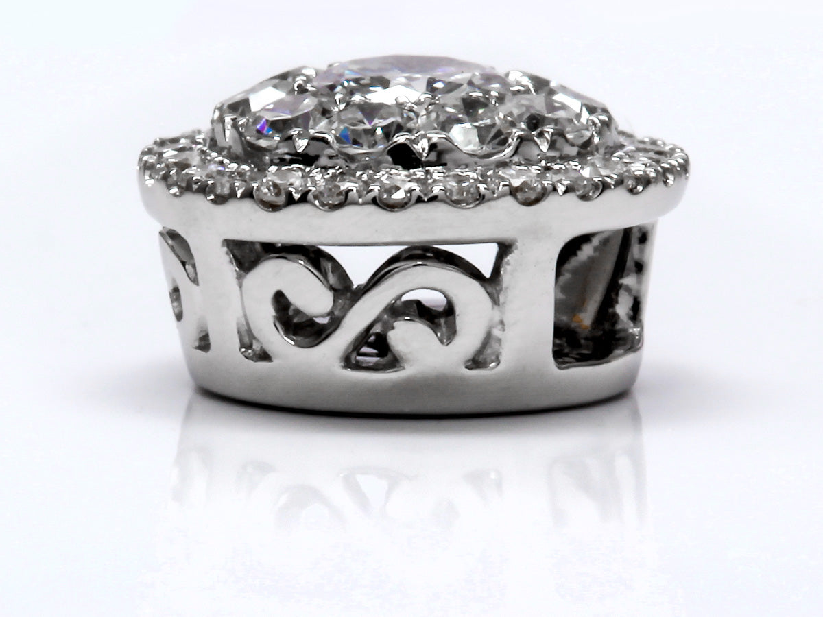 Diamond Cluster Slide Pendant in 18k White Gold – Seng Jewelers