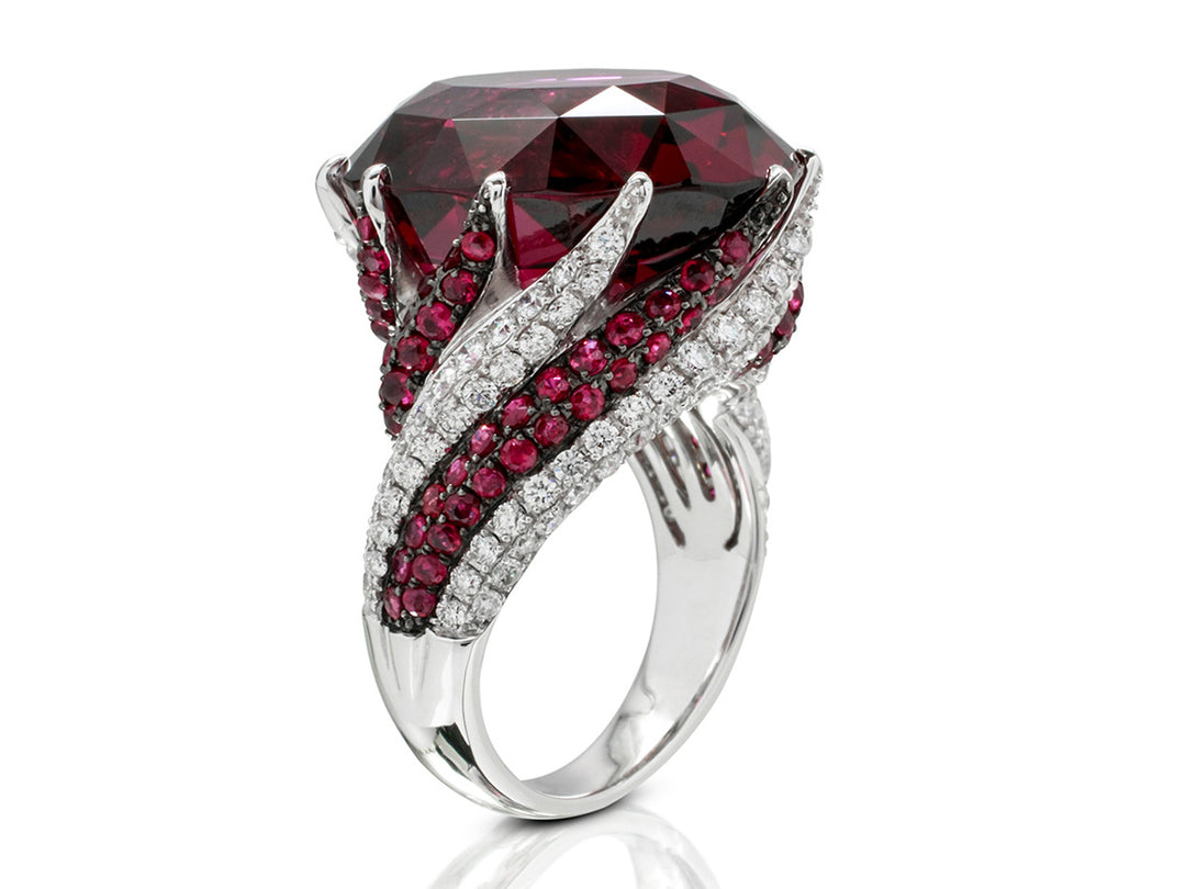 Unreal Garnet and Diamond Swirl Ring – Seng Jewelers