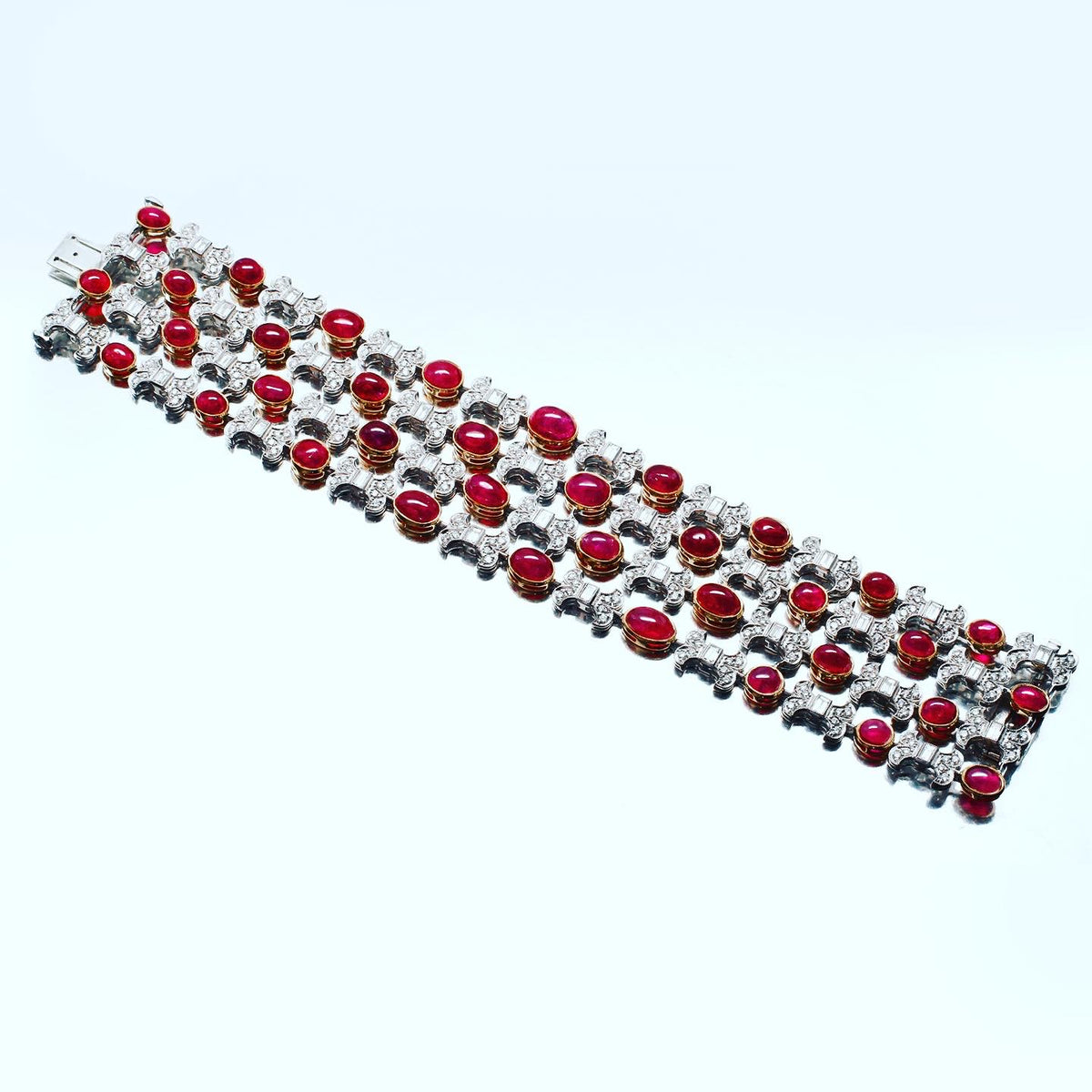 Statement Burma Cab Ruby and Diamond Bracelet – Seng Jewelers